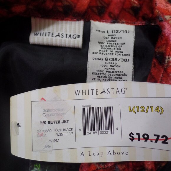 White Stag | Jackets & Coats | White Stag Black Velvet Floral ...